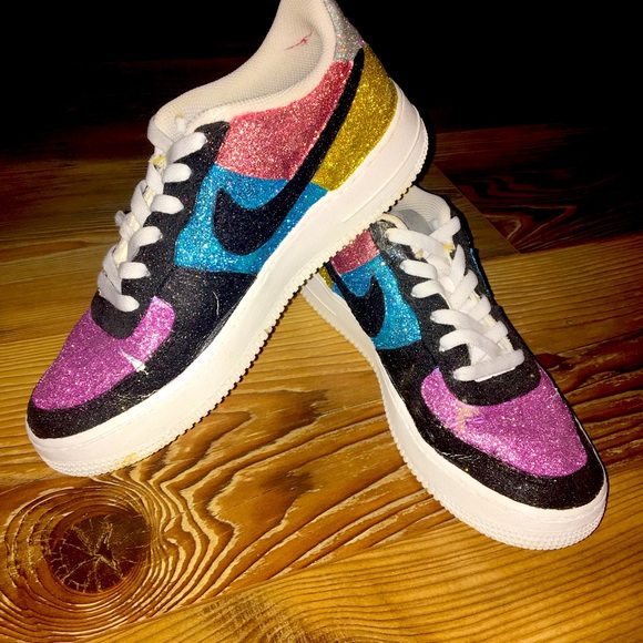 Nike Air Force 1 | Shoes | Nike Afs Glitter Color Block | Poshmark